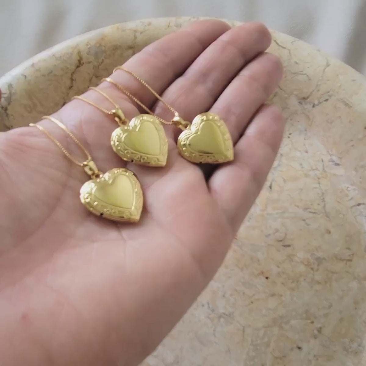 Gold Heart Locket Necklace. Hypoallergenic Tarnish Free ...