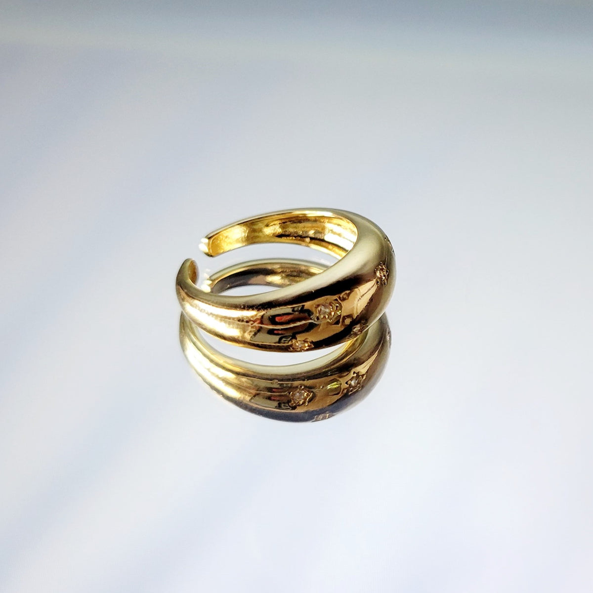 Gold Filled Crystal Star Dome Ring – elementsbykristina